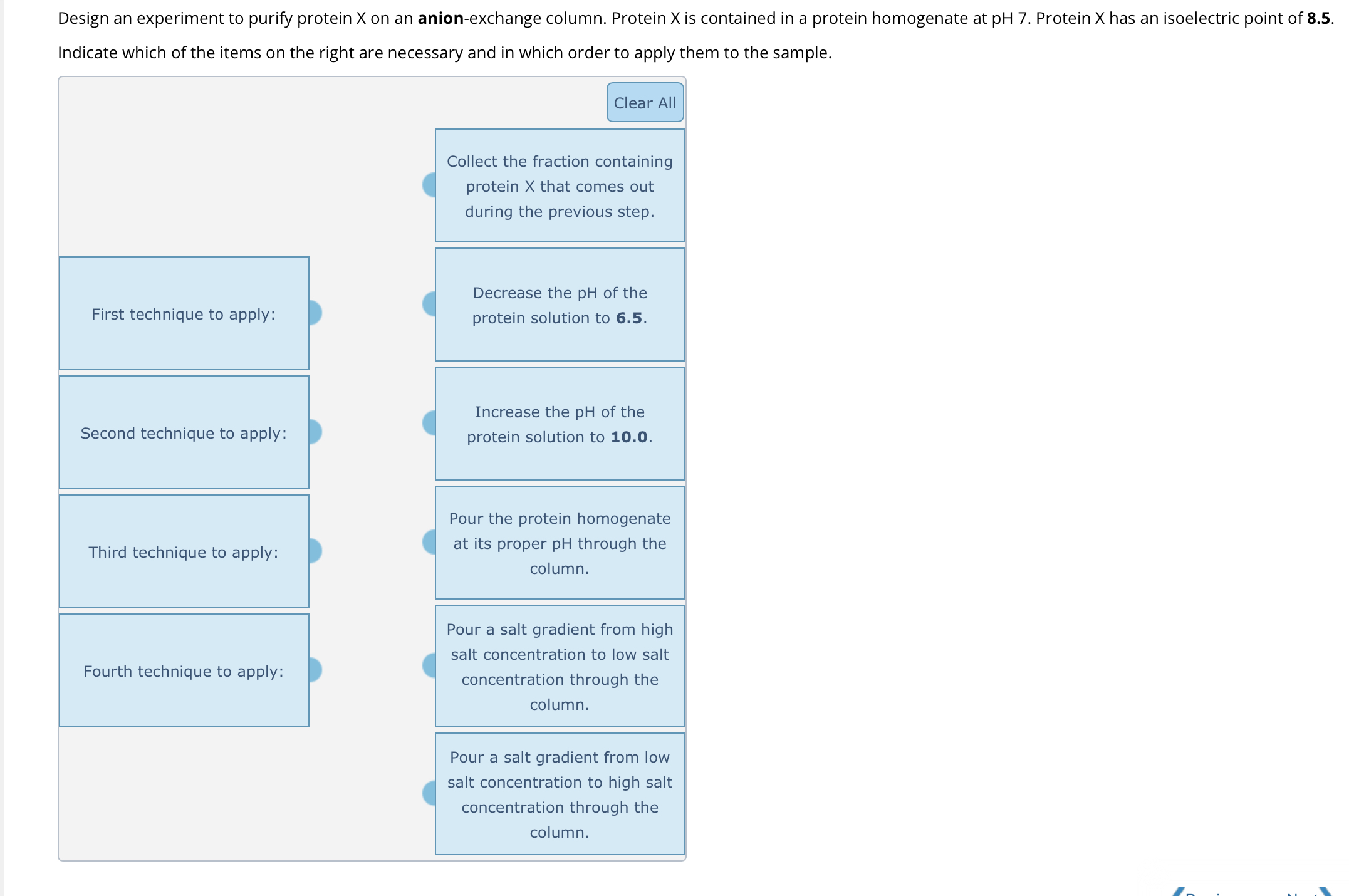 Solved Design an experiment to purify protein X on an | Chegg.com