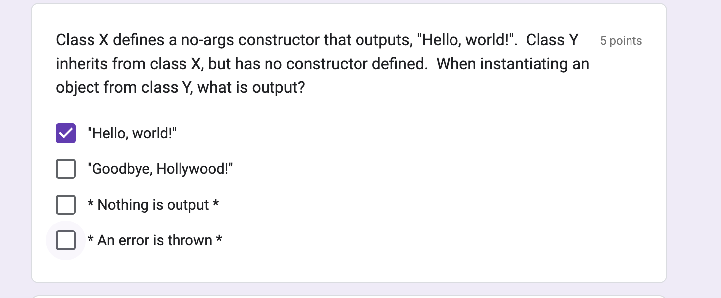 Solved Class X Defines A No Args Constructor That Outputs