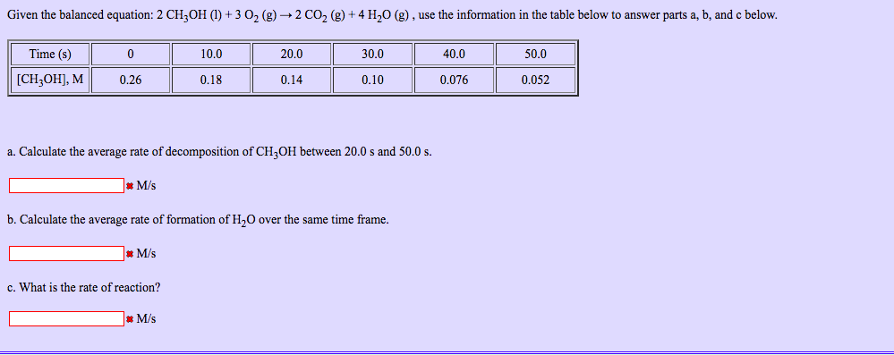 Solved Given the balanced equation: 2 CH3OH (1) + 3 O2(g) +2 | Chegg.com