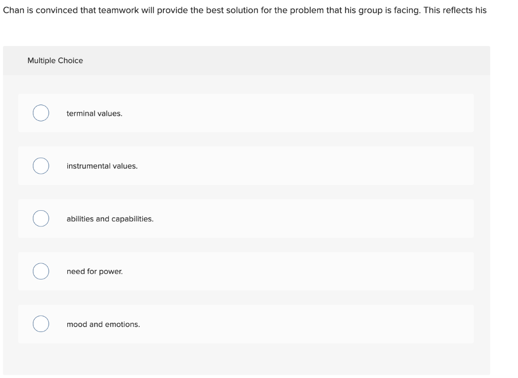 Solved Chan is convinced that teamwork will provide the best | Chegg.com