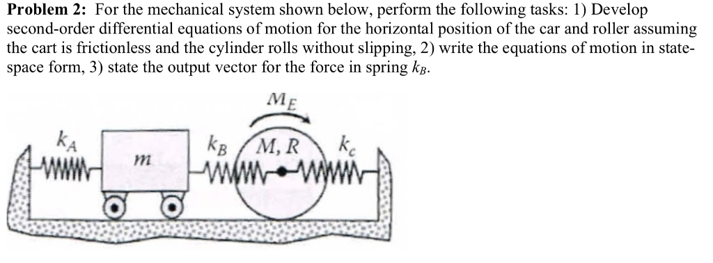 Solved Problem 2: For the mechanical system shown below, | Chegg.com