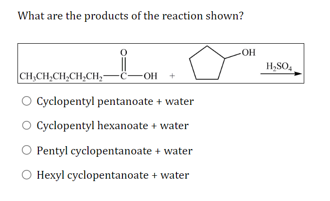 Solved What are the products of the reaction shown? | Chegg.com