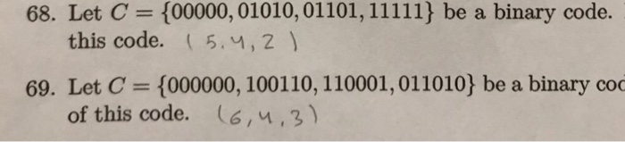 Solved Let C = {00000, 01010, 01101, 11111} be a binary | Chegg.com