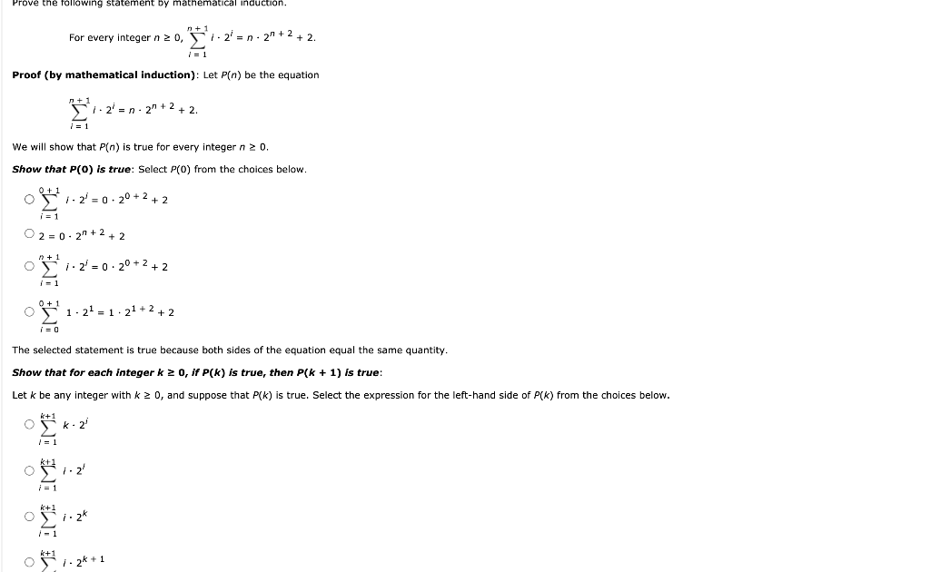Solved The selected statement is true because both sides of | Chegg.com