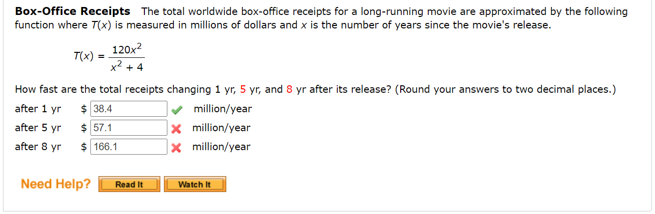 Solved Box-Office Receipts The total worldwide box-office | Chegg.com