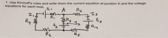 Solved use kirchoff rule to find the current equation at | Chegg.com