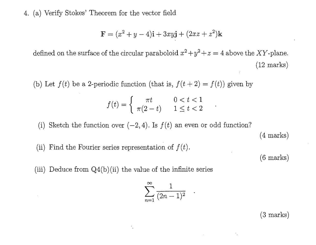 Solved 4. (a) Verify Stokes' Theorem for the vector field F | Chegg.com