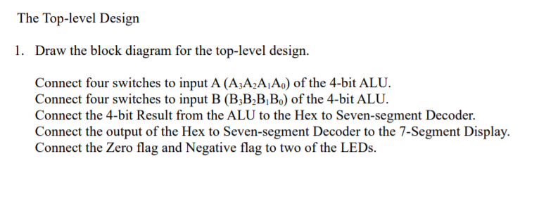 Solved The Top-level Design 1. Draw the block diagram for | Chegg.com