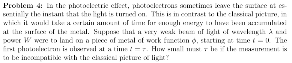 Solved Problem 4: In the photoelectric effect, | Chegg.com