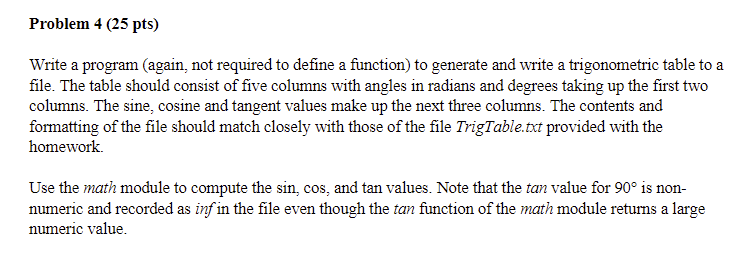 Solved Problem 4 (25 pts) Write a program (again, not | Chegg.com