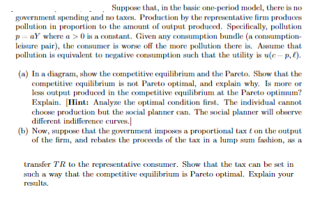 Solved Suppose that, in the basic one-period model, there is | Chegg.com