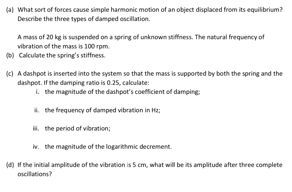Solved Equation List Wn /k/m, } = c/(2mwn), 8 = 5Wn1 = 23/11 | Chegg.com