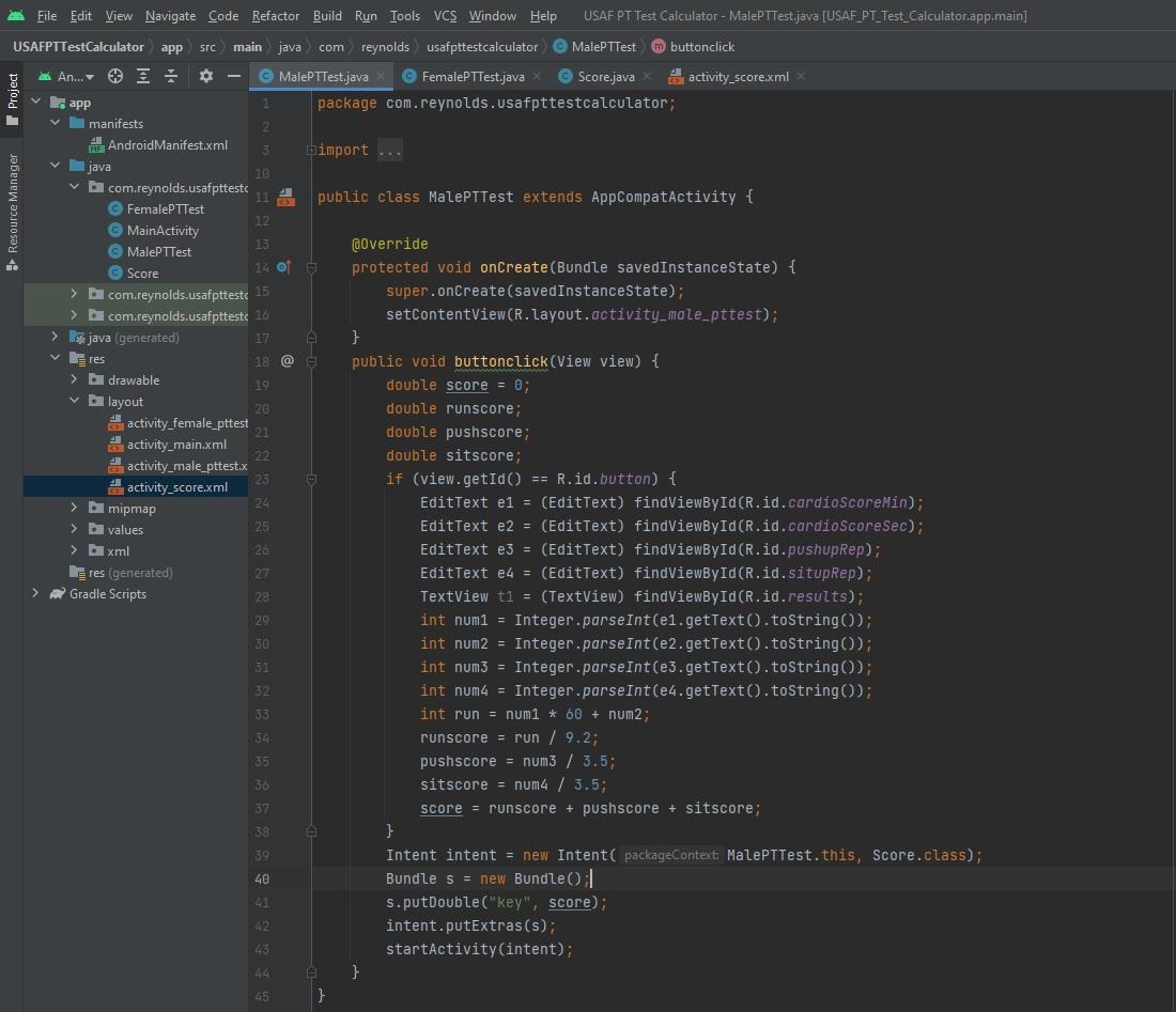 Solved Using Java in Android Studio I am creating a Fitness | Chegg.com
