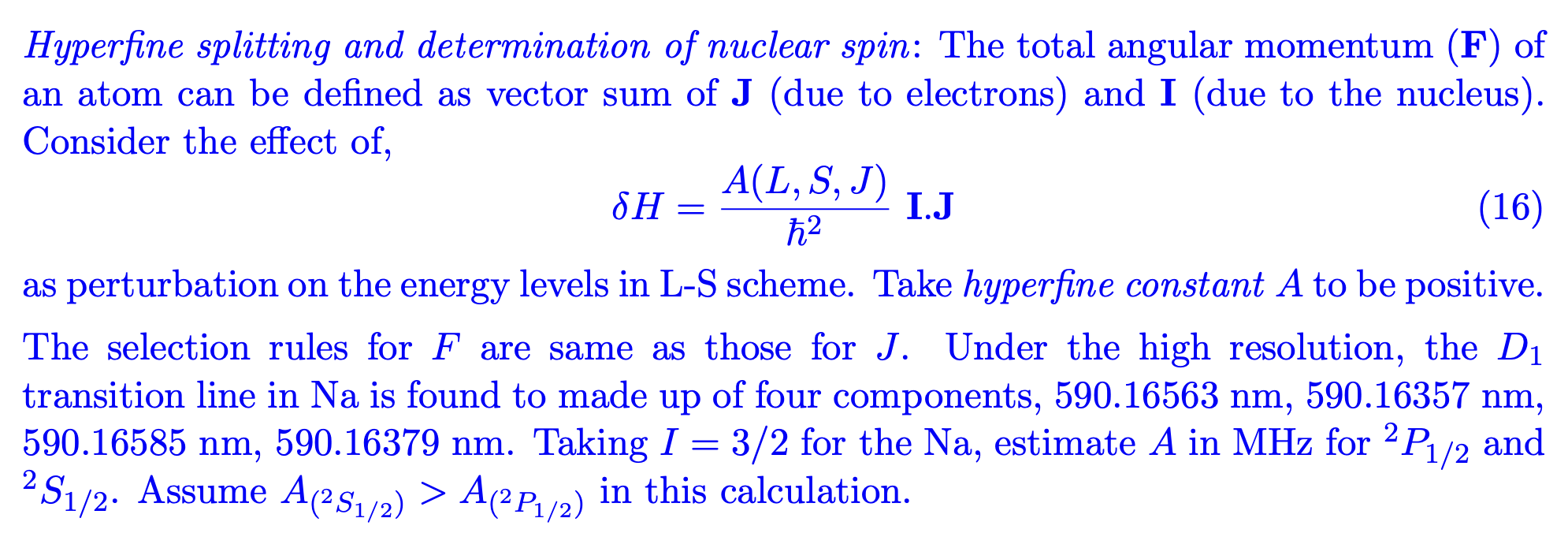 Solved Hyperfine splitting and determination of ﻿nuclear | Chegg.com