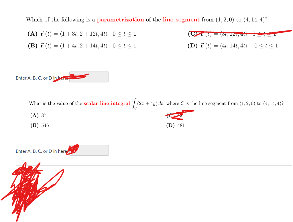 Solved Which of the following is a parametrization of the | Chegg.com