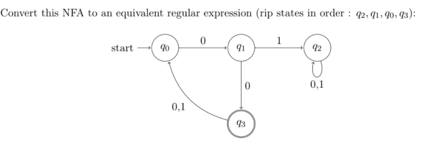 Solved Convert this NFA to an equivalent regular expression | Chegg.com