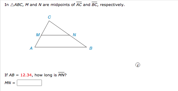 Solved In ABC,M and N are midpoints of AC and BC, | Chegg.com
