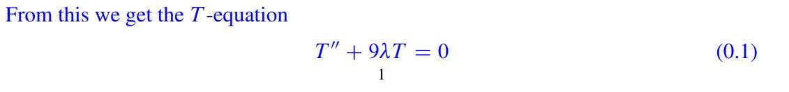 Solved From this we get the T-equation T1′′+19T=0From this | Chegg.com
