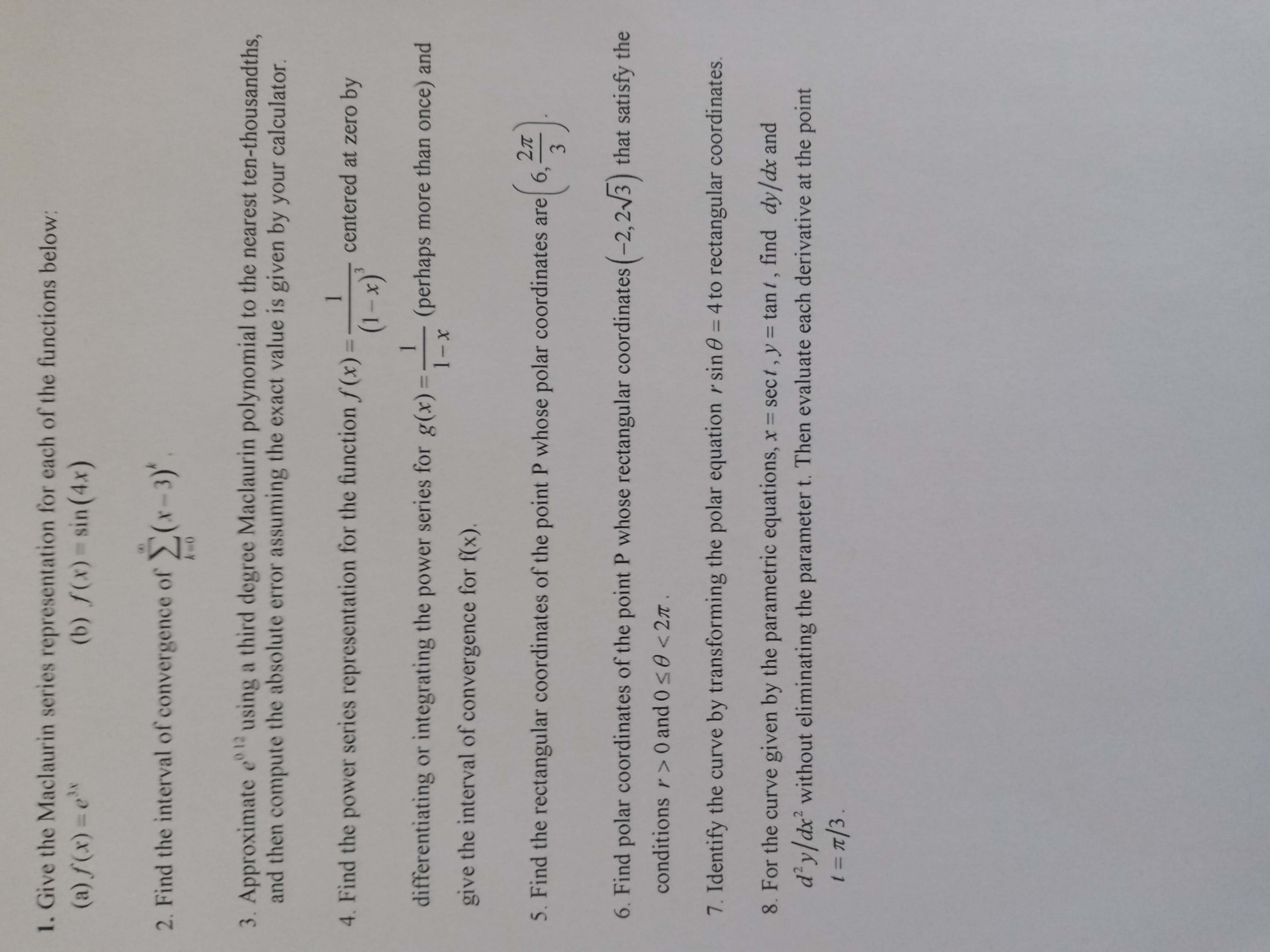 Solved Do number 1 (please ensure that work is readable and | Chegg.com