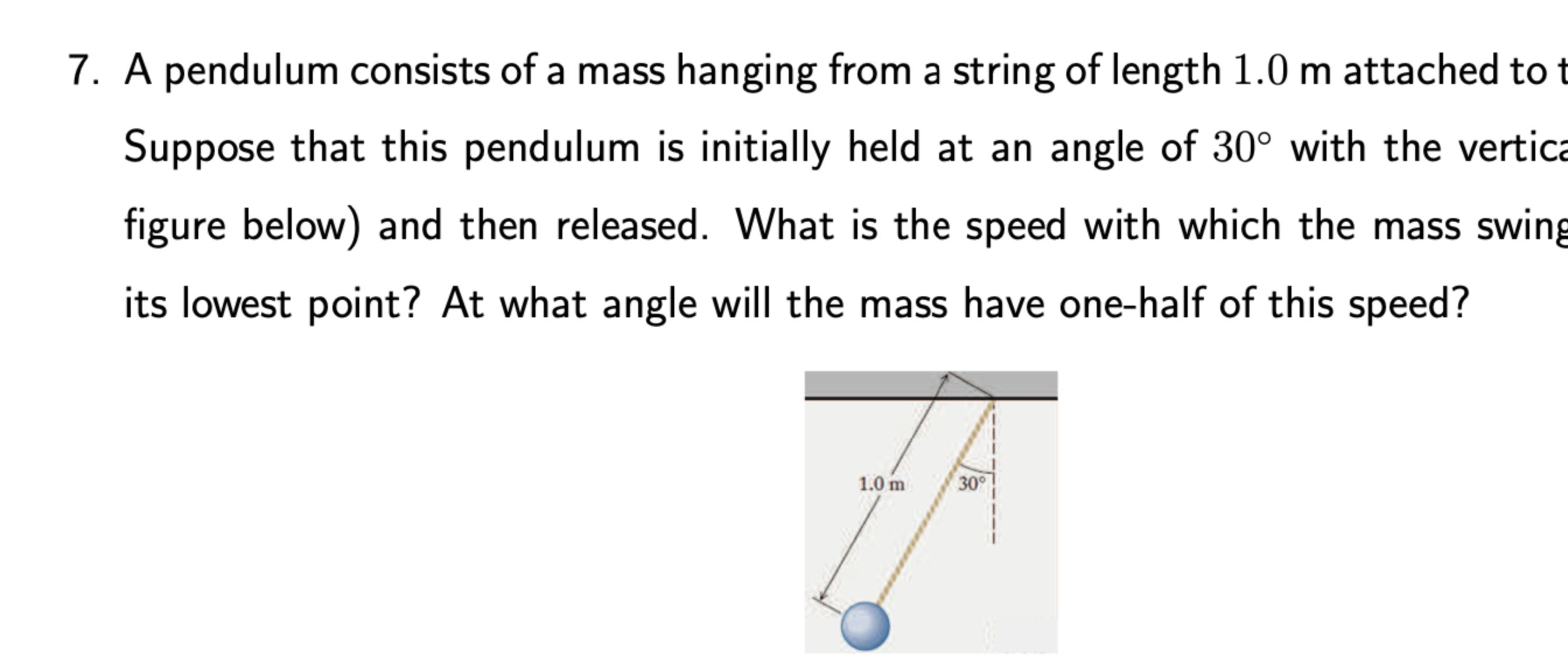 Solved A pendulum consists of a mass hanging from a string | Chegg.com