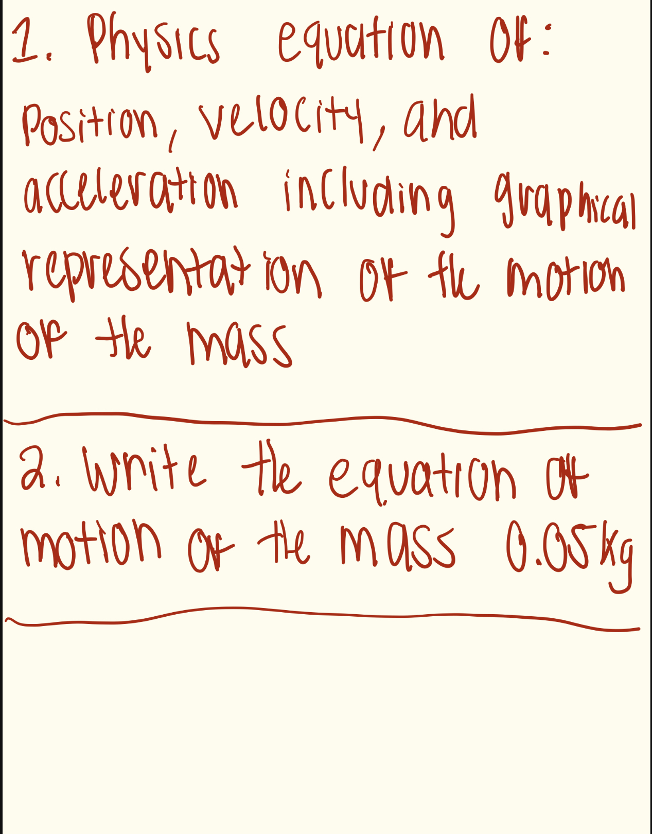 1. Physics equation of: position, velocity, and | Chegg.com