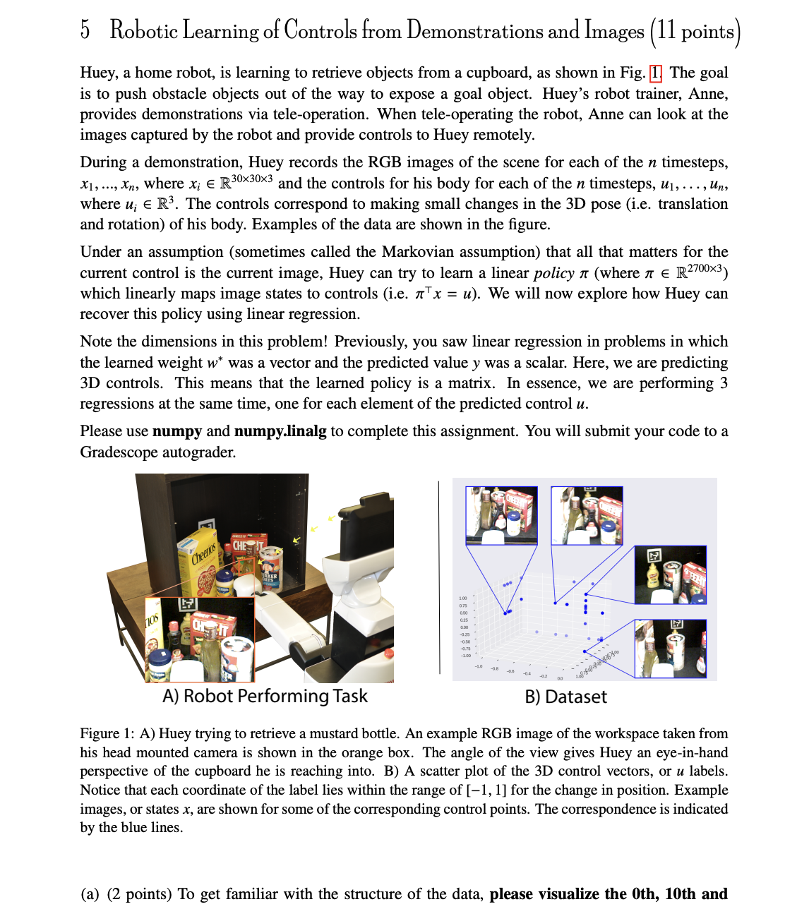 Solved 5 Robotic Learning of Controls from Demonstrations | Chegg.com