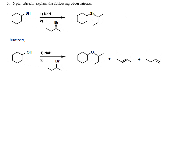 Solved 5. 6 pts. Briefly explain the following observations. | Chegg.com