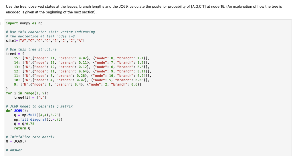 Solved The question is to use the tree to calculate the | Chegg.com