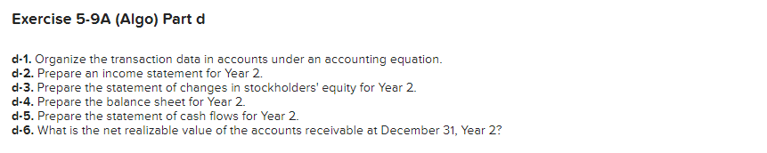 Solved Exercise 5-9A (Algo) Effect of recognizing | Chegg.com