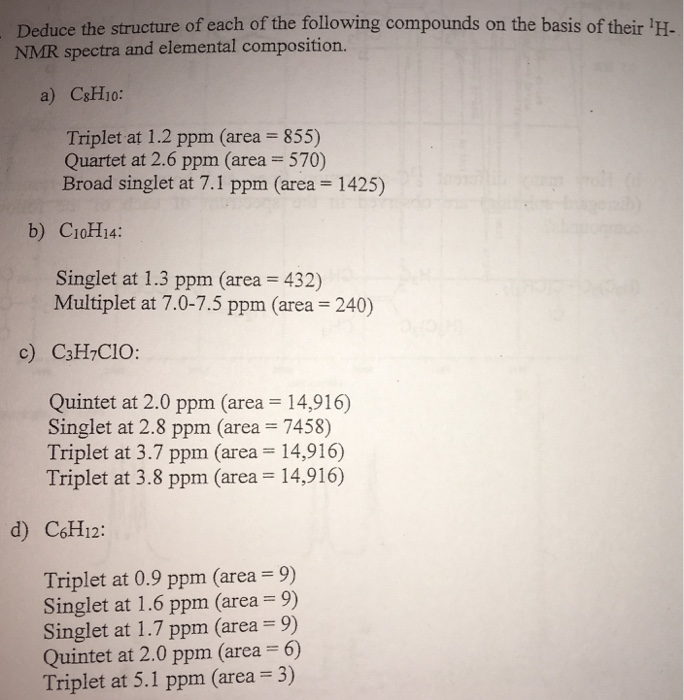 Solved Deduce the structure of each of the following | Chegg.com