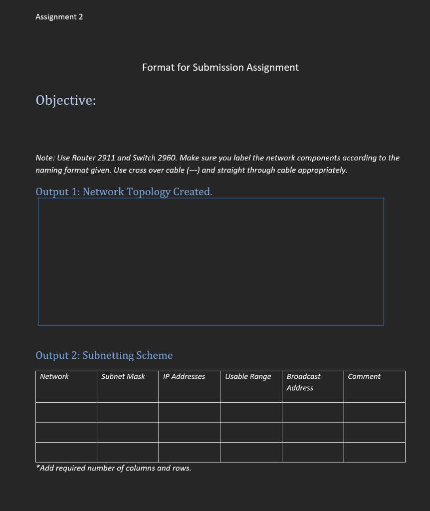 Solved Assignment 2 Assignment 2: Configuring Routers and | Chegg.com
