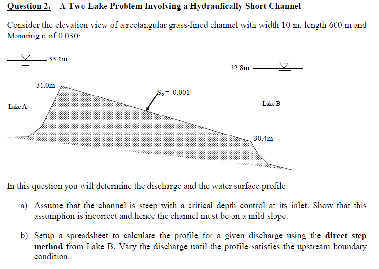 Question 2. A Two-Lake Problem Involving a | Chegg.com