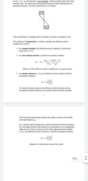 COMPACTNESS and EFFECTIVE SECTION MODULUS Question: | Chegg.com