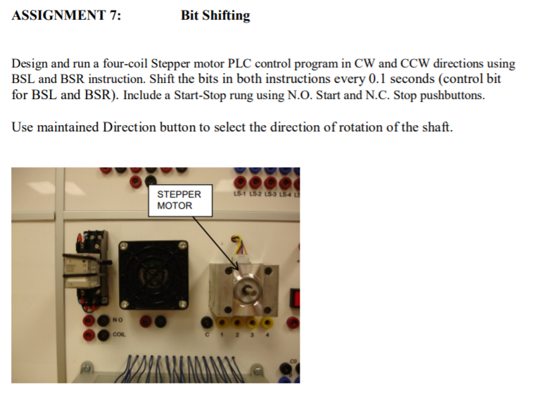 ASSIGNMENT 7: Bit Shifting Design and run a four-coil | Chegg.com