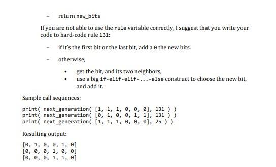 Solved Overview A cellular automaton is a sequence of bits | Chegg.com