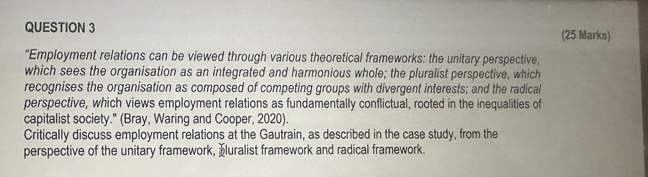 Solved QUESTION 3"Employment relations can be viewed through | Chegg.com