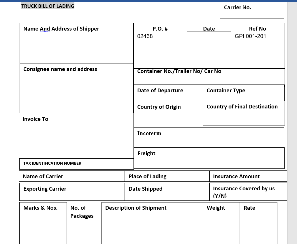 Solved Topic 1: Truck Waybill-For the following scenario, | Chegg.com