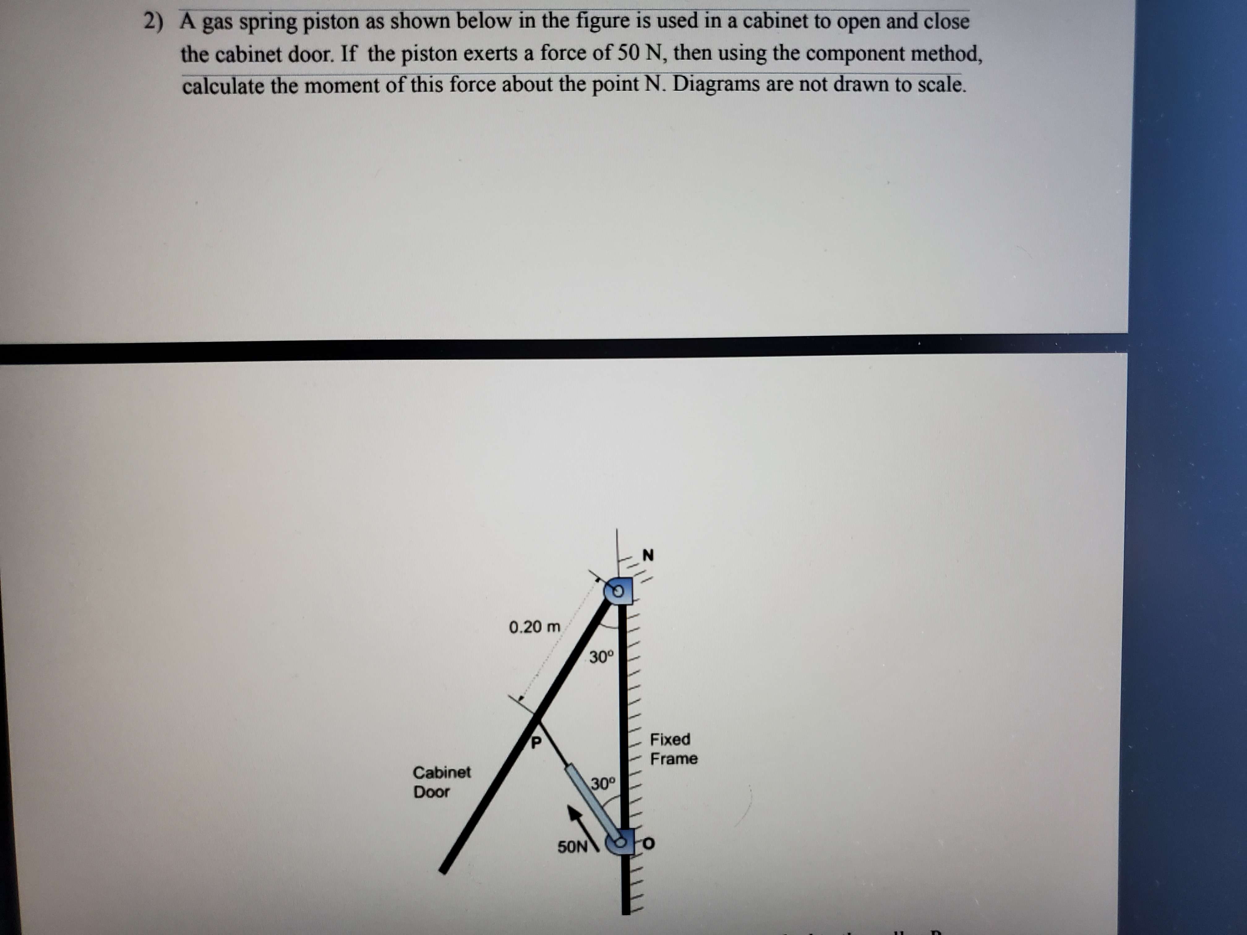 Solved 2) A gas spring piston as shown below in the figure | Chegg.com
