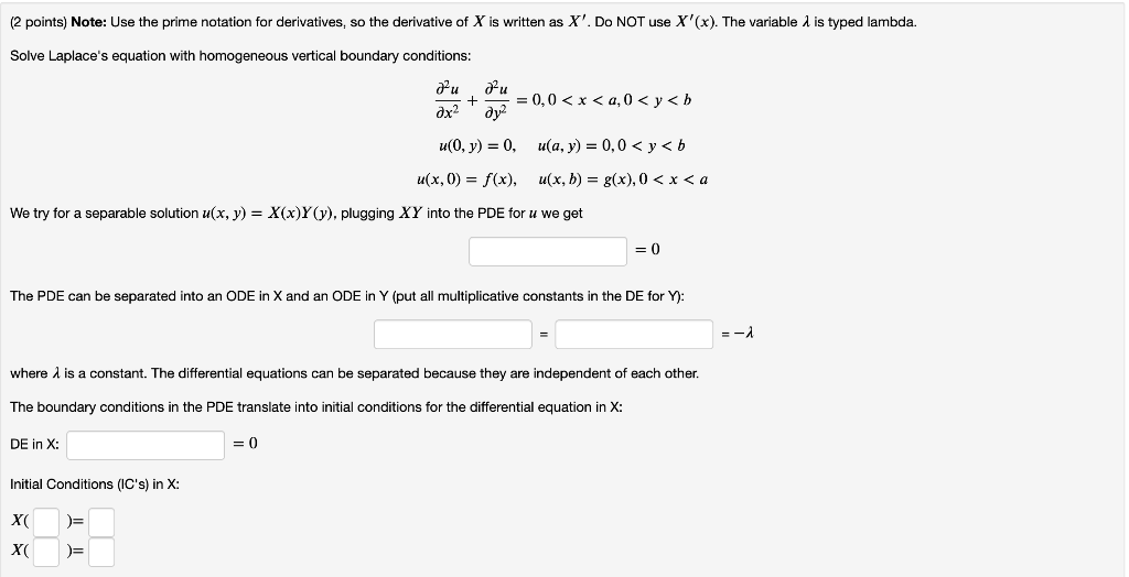 Solved (2 points) Note: Use the prime notation for | Chegg.com