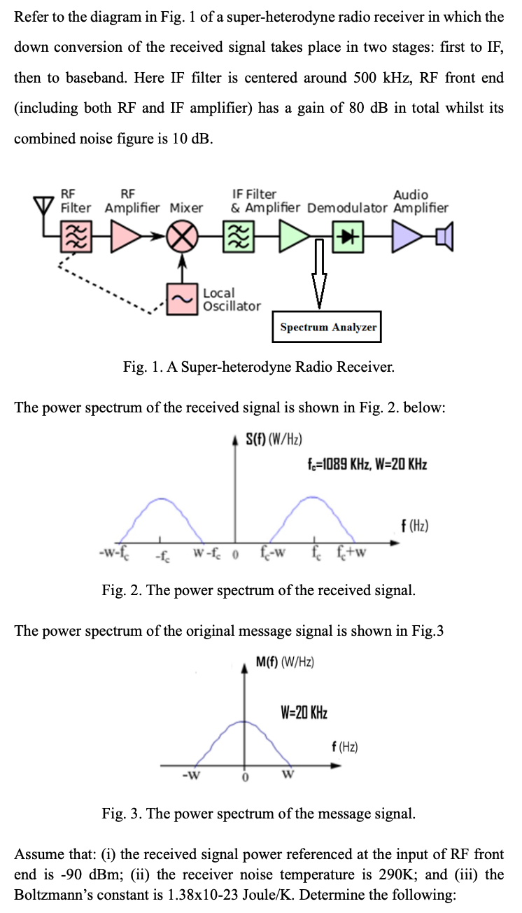 Solved Refer to the diagram in Fig. 1 of a super-heterodyne | Chegg.com