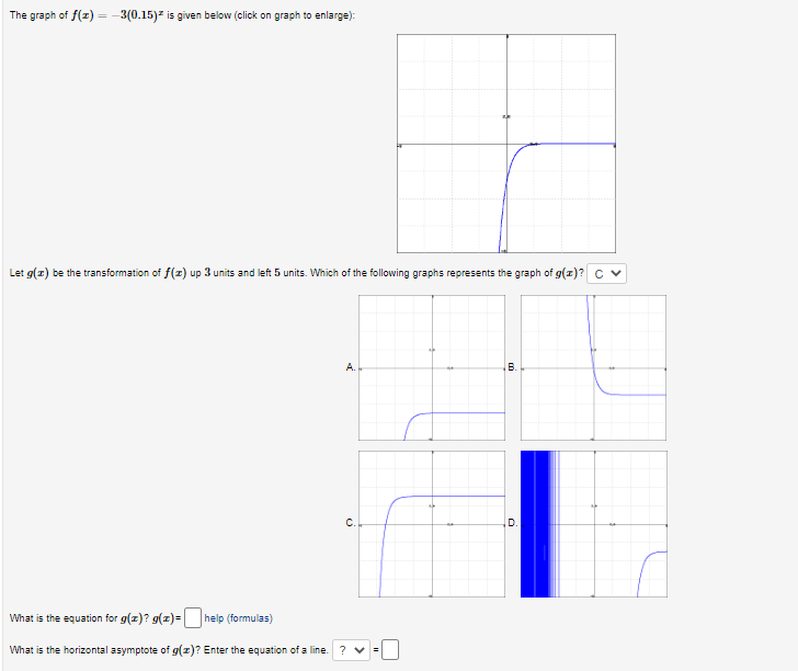 Solved (2 points) The graph of f(x)=7x is shown below in | Chegg.com