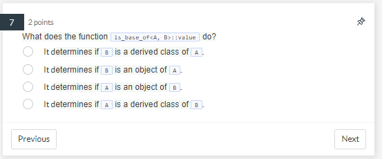 Solved 2 points What does the function do? It determines if | Chegg.com