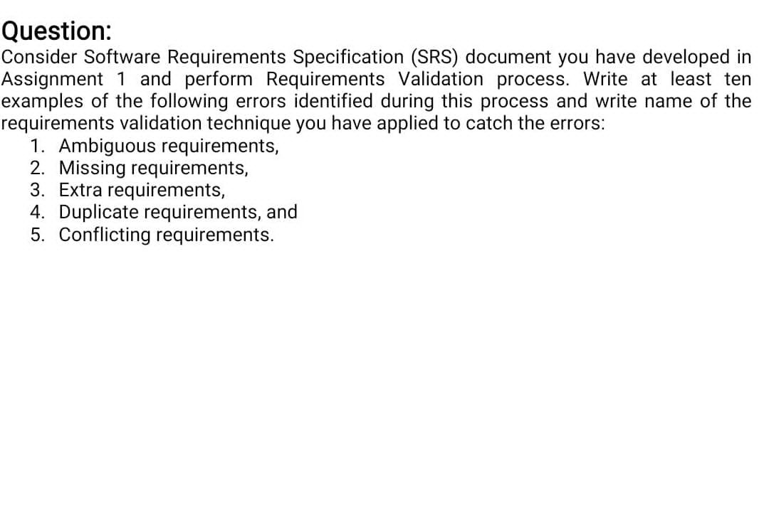 Solved Question Consider Software Requirements 4548