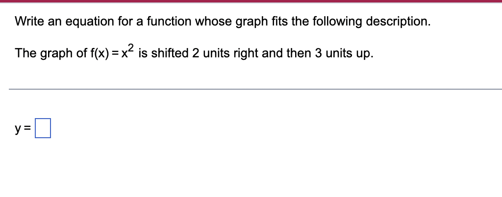 Solved Write an equation for a function whose graph fits the | Chegg.com
