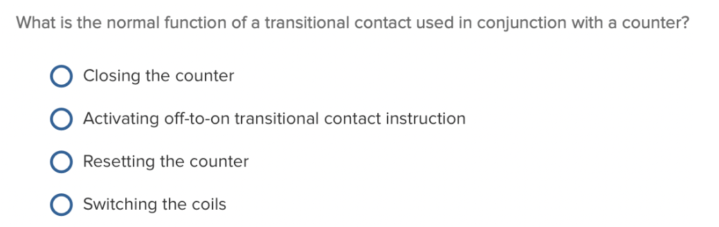 Solved What is the normal function of a transitional contact | Chegg.com