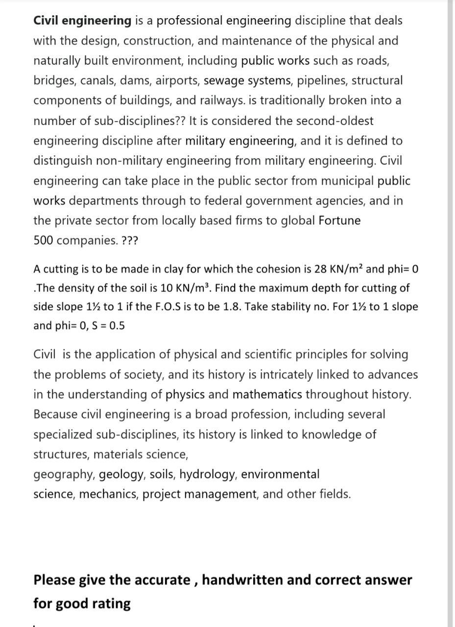 Solved Civil engineering is a professional engineering | Chegg.com