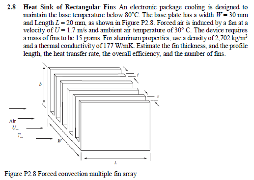 2.8 Heat Sink of Rectangular Fins An electronic | Chegg.com