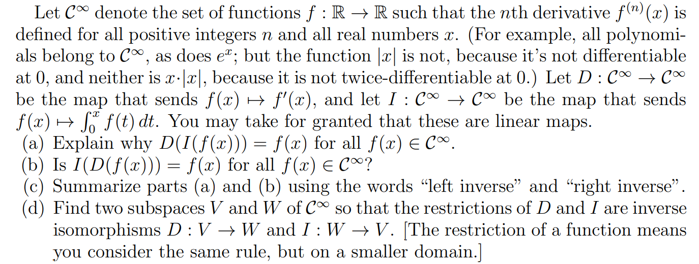 Solved Let Cº denote the set of functions f : R + R such | Chegg.com
