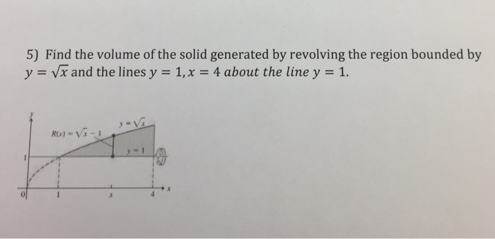 Solved Find the volume of the solid generated by revolving | Chegg.com