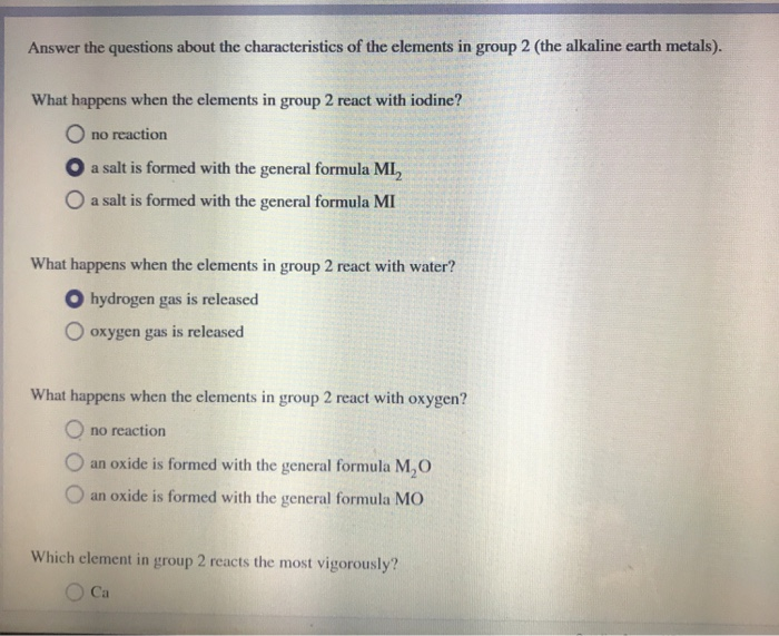 Solved meca What happens when the elements in group 2 react | Chegg.com